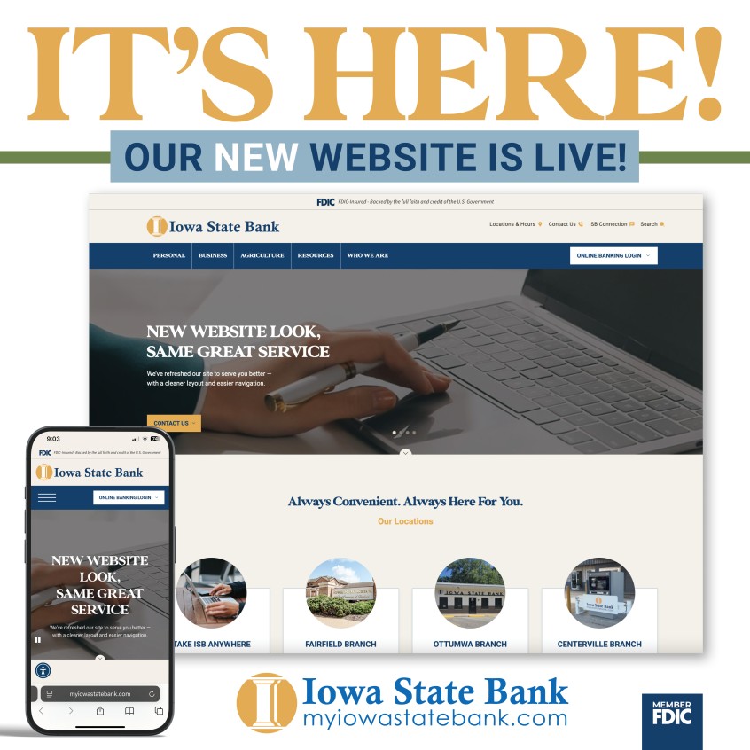 Welcome to the New Iowa State Bank Website - Iowa State Bank